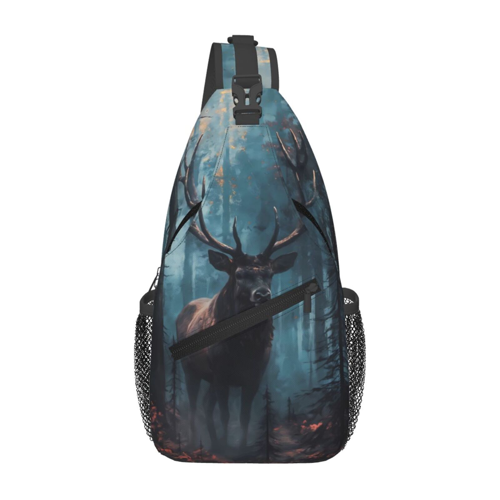 Crossbody Bags for Women Men - Mystical Forest Elk Casual Sling Bag ...