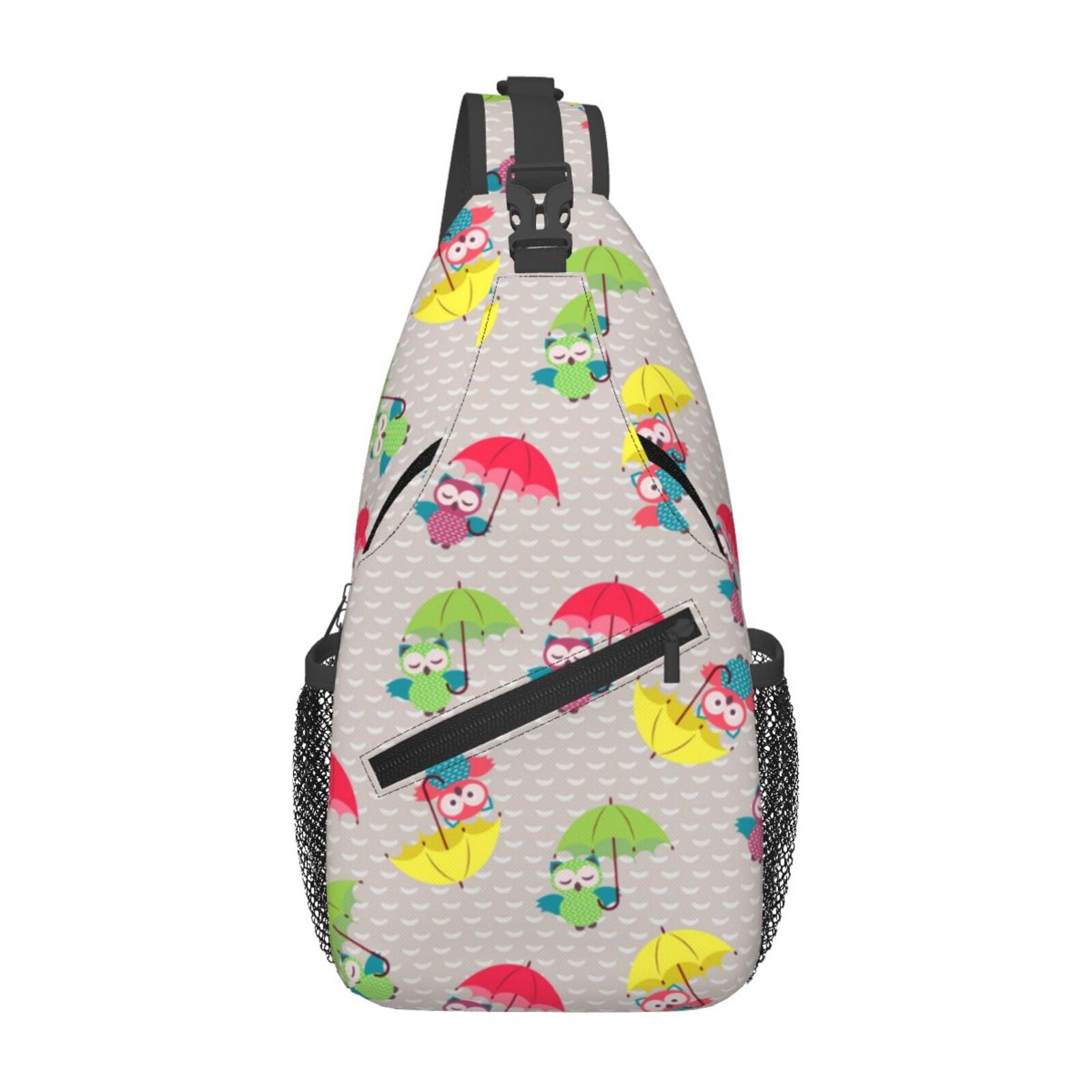 Crossbody Bags for Women Men - Owls with Umbrella Casual Sling Bag ...