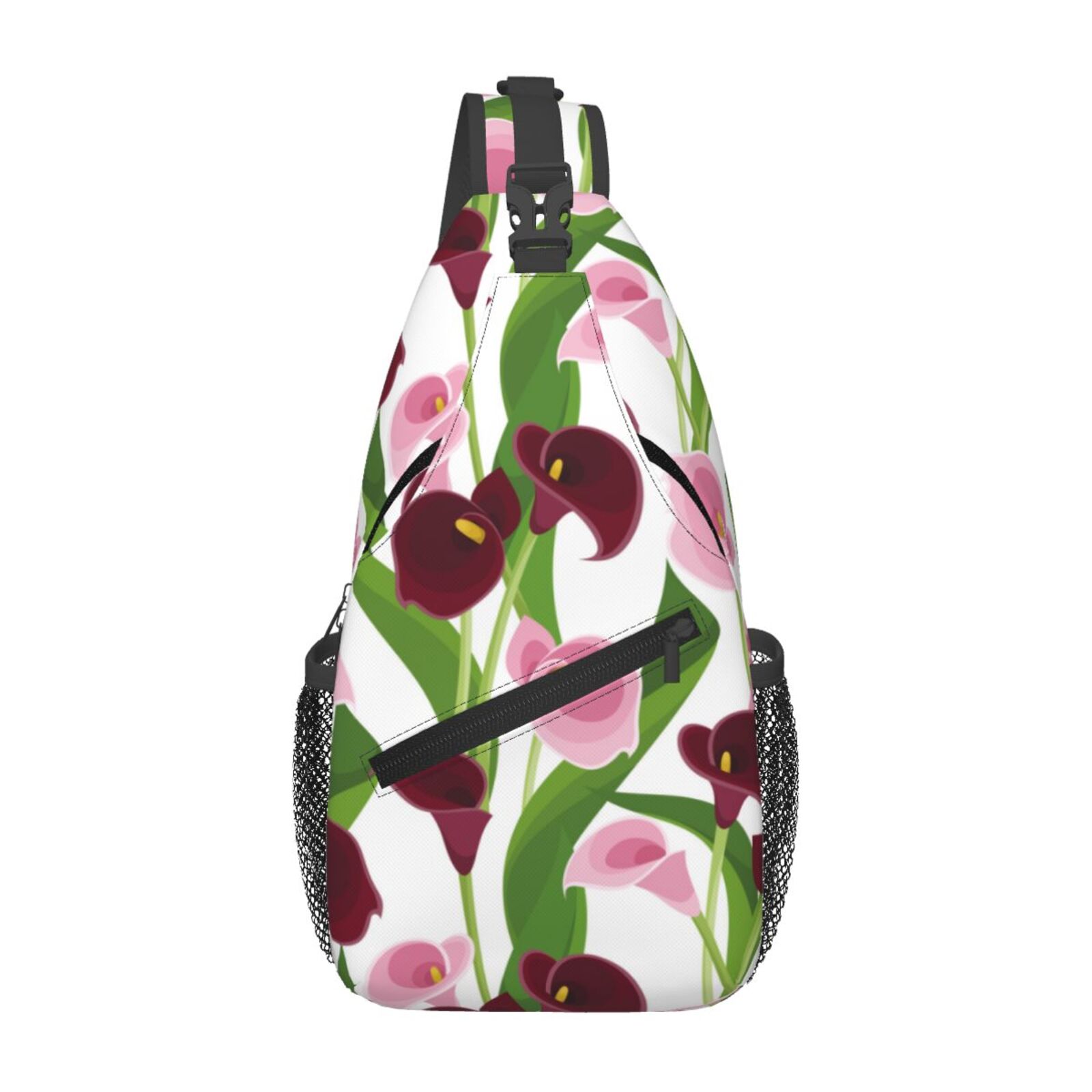 Crossbody Bags for Women Men - Purple Pink Calla Lily Flowers Casual ...