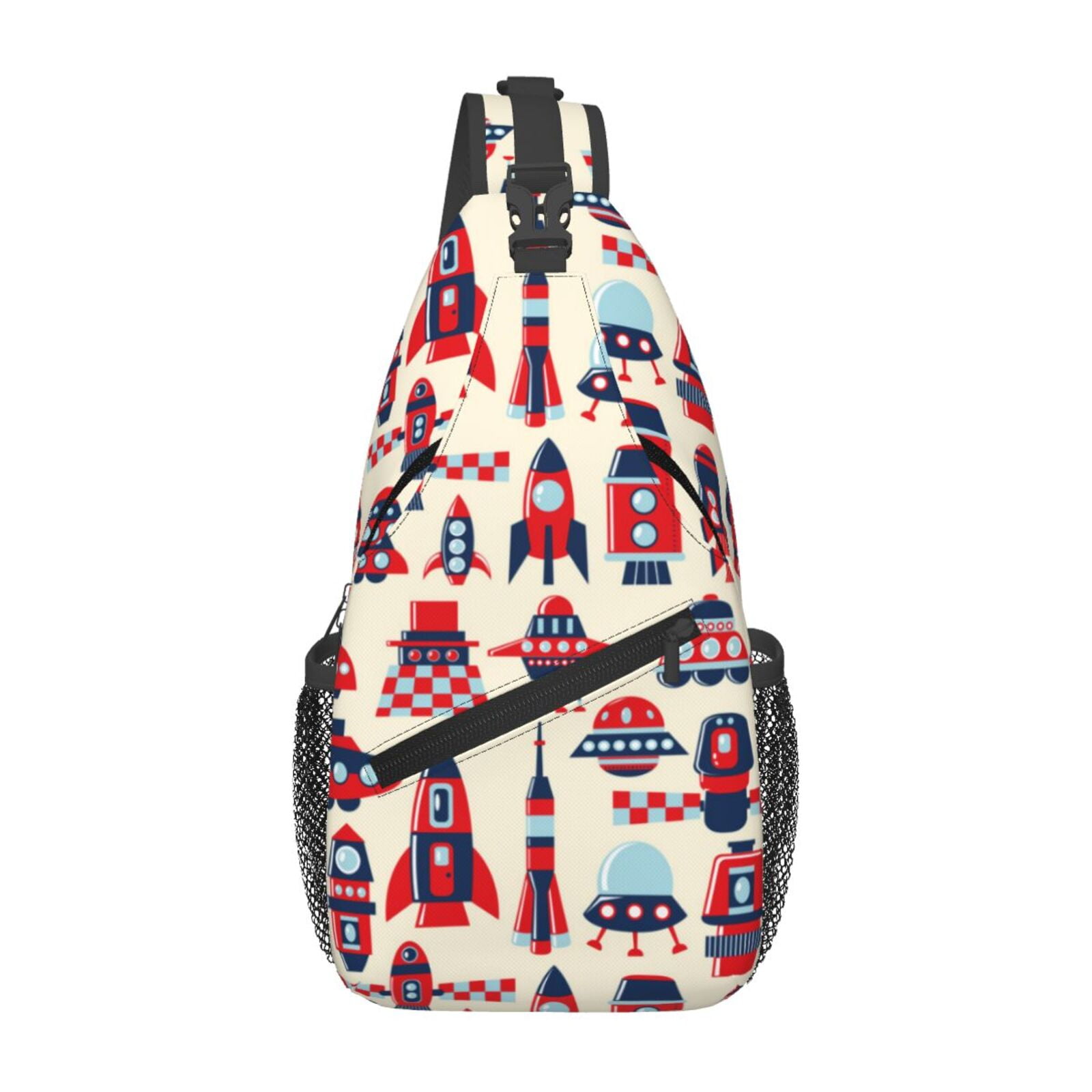 Crossbody Bags for Women Men - Rocket Pattern Casual Sling Bag Backpack ...