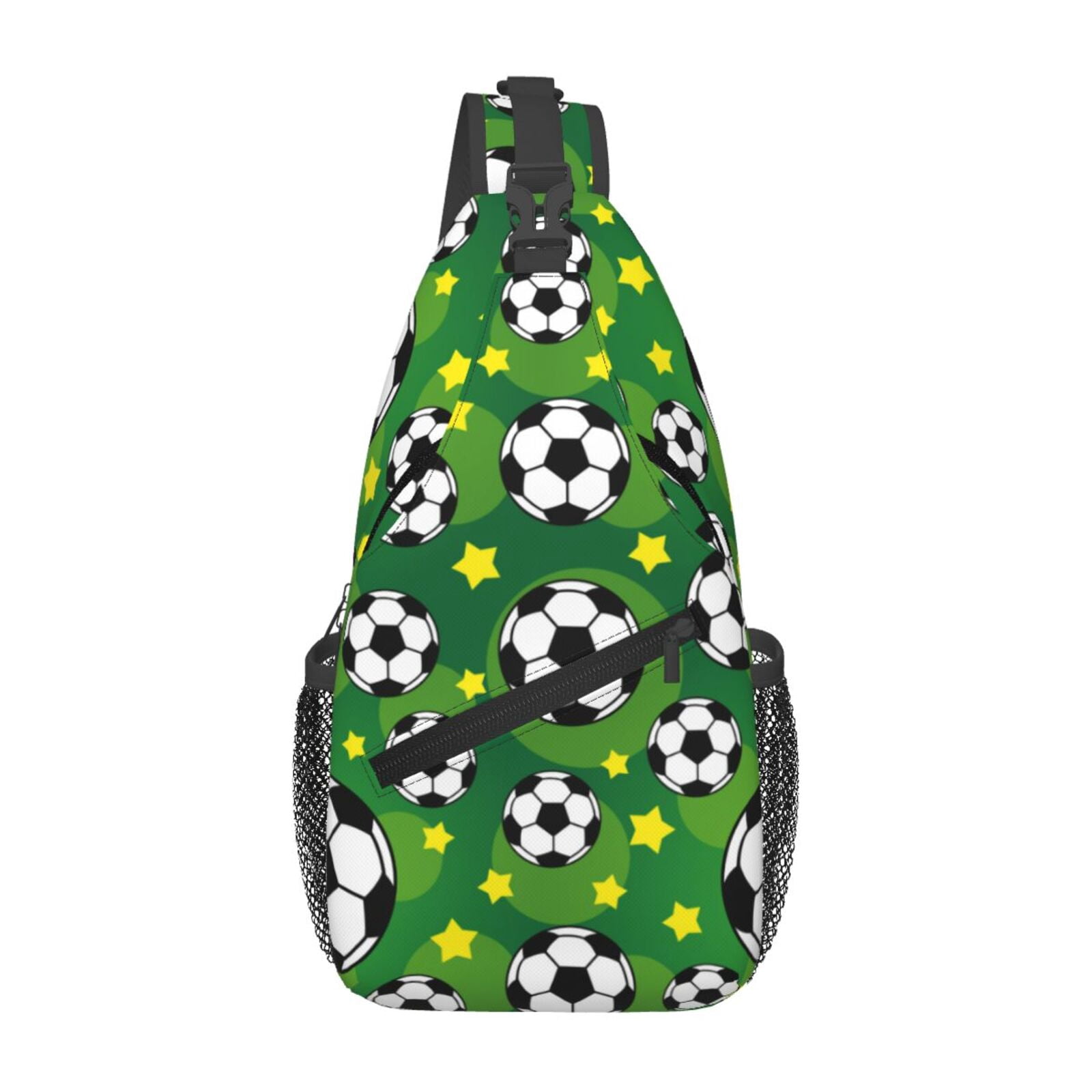 Crossbody Bags for Women Men - Soccer Ball golden star green Casual ...