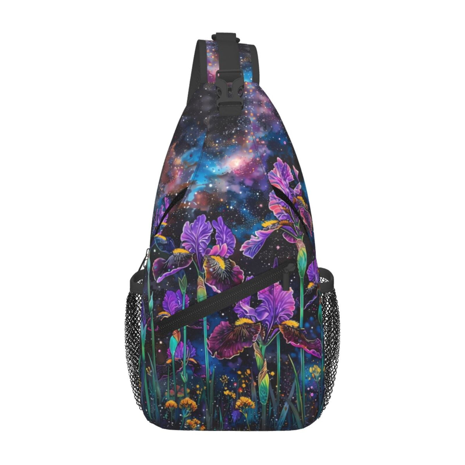 Crossbody Bags for Women Men - Starry Night Iris Field Casual Sling Bag ...