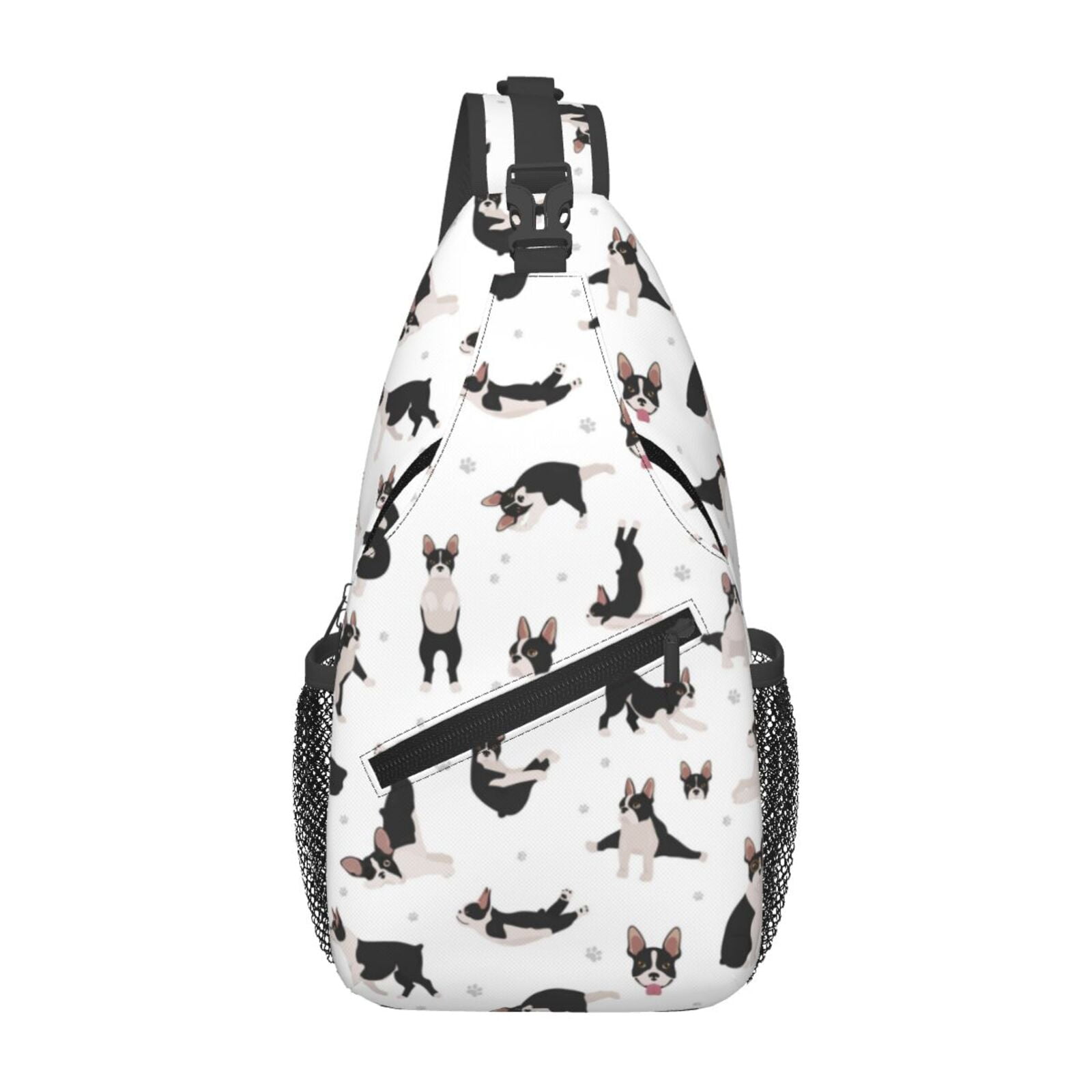 Crossbody Bags for Women Men - yoga cute Boston terrier funny Casual ...