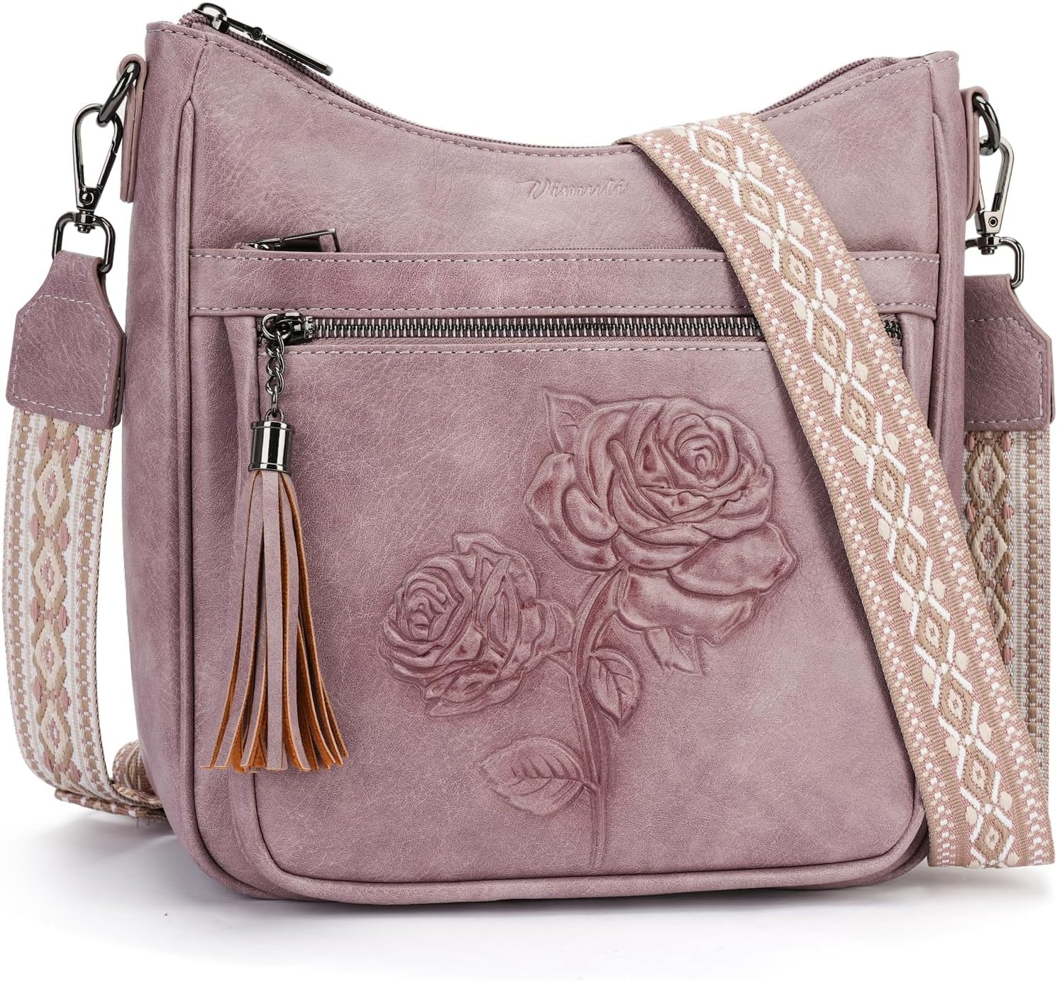 Crossbody Bags for Women Trendy Vegan Leather Hobo Purses Embossed ...