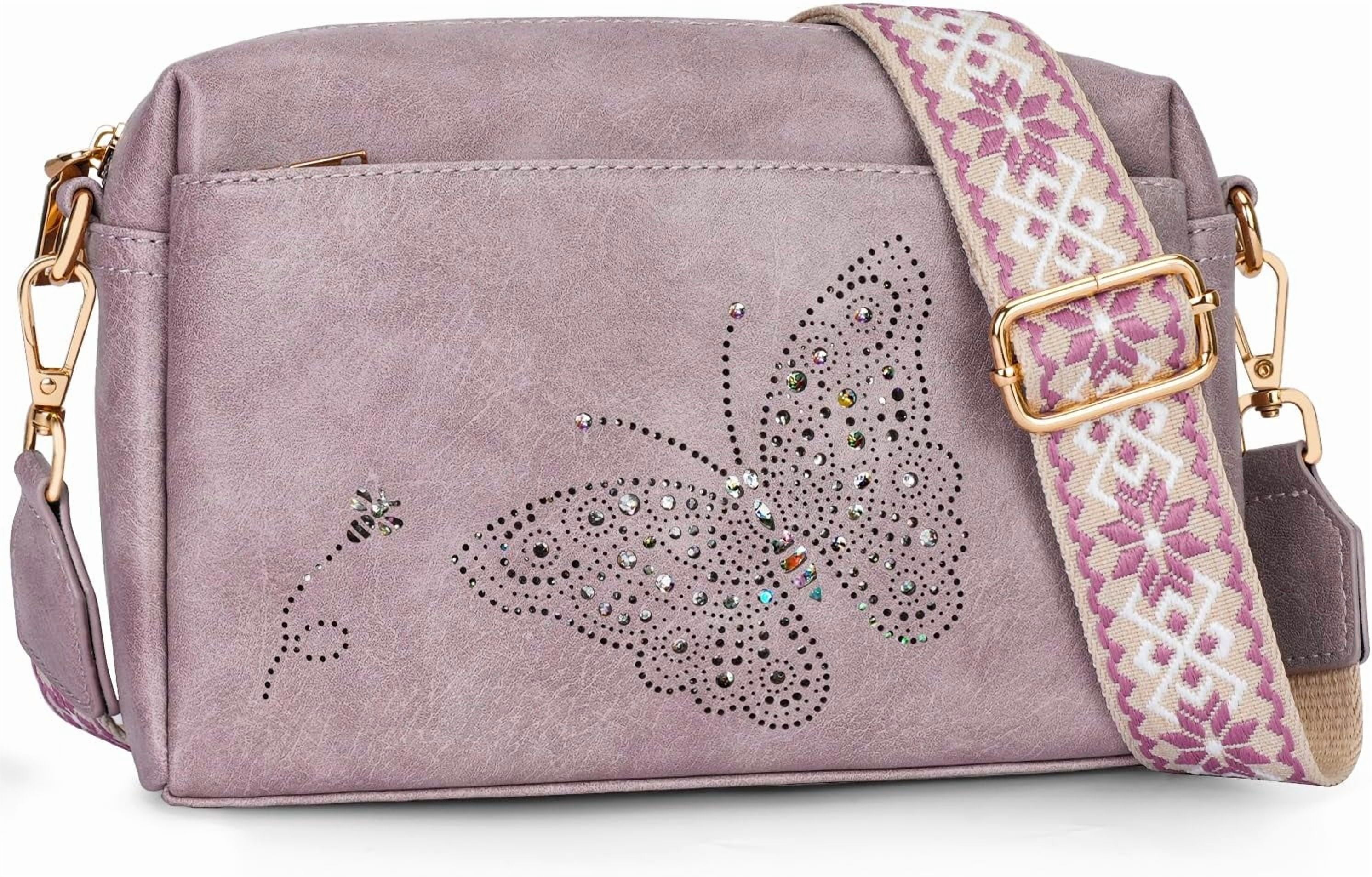 Crossbody Bags for Women, Vegan Leather Small Crossbody Purse Butterfly ...