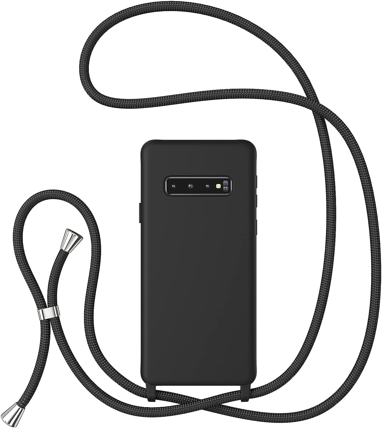 Crossbody Case for Samsung Galaxy S10 with Lanyard Strap Adjustable Rope Liquid Silicone Soft ...