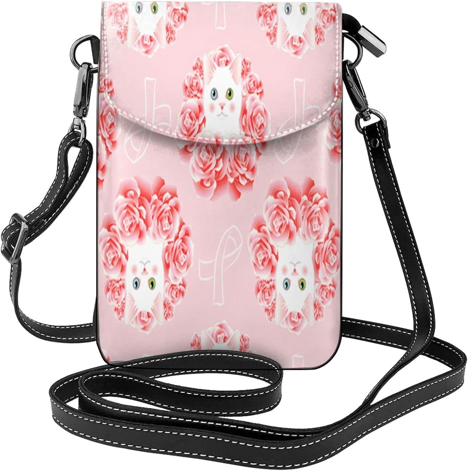 Crossbody Cell Phone Purse Kitty-Pink-Awareness-Ribbon Messenger ...