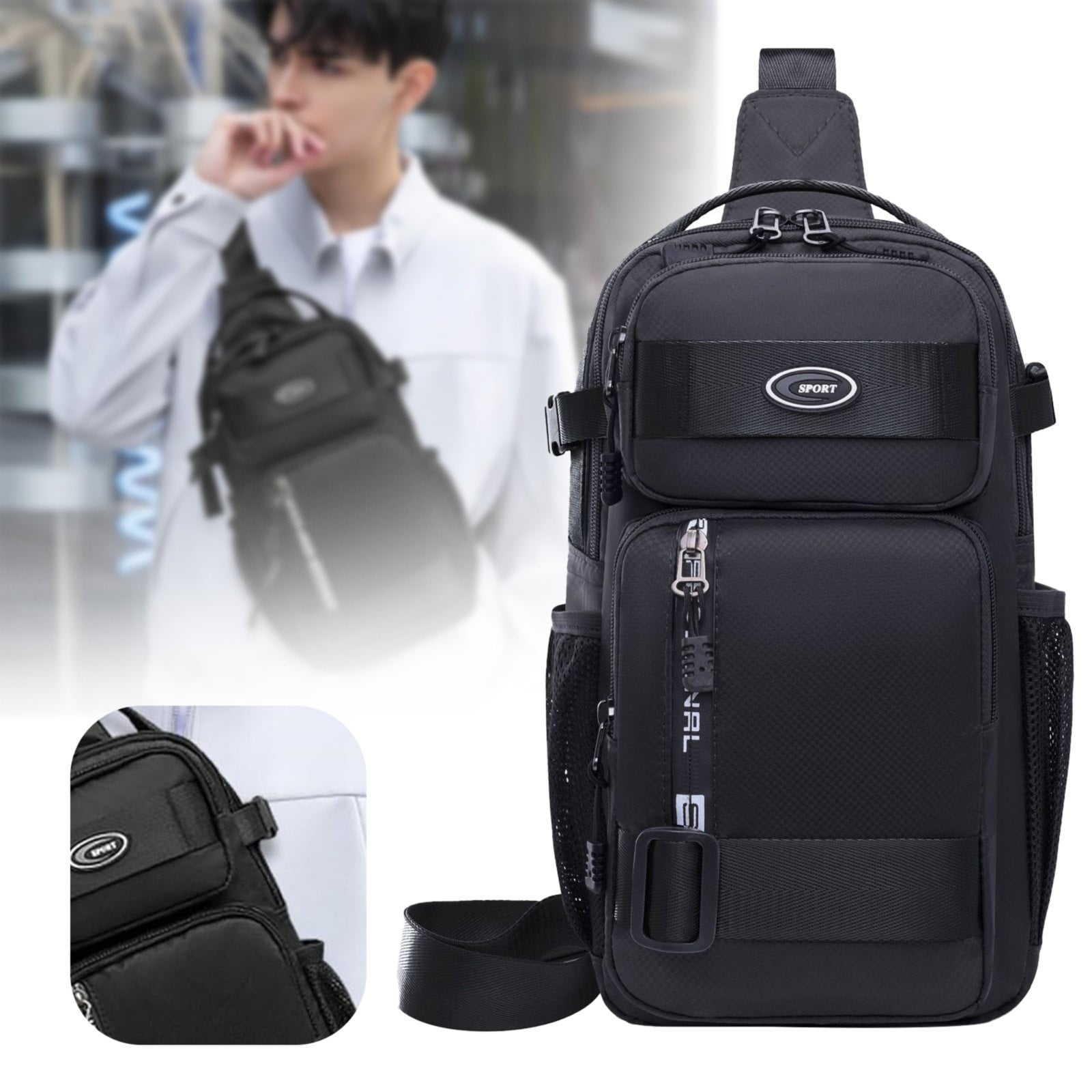 Crossbody Edc Sling Bag (Chest Shoulder Pack, Outdoor Travel Satchel ...