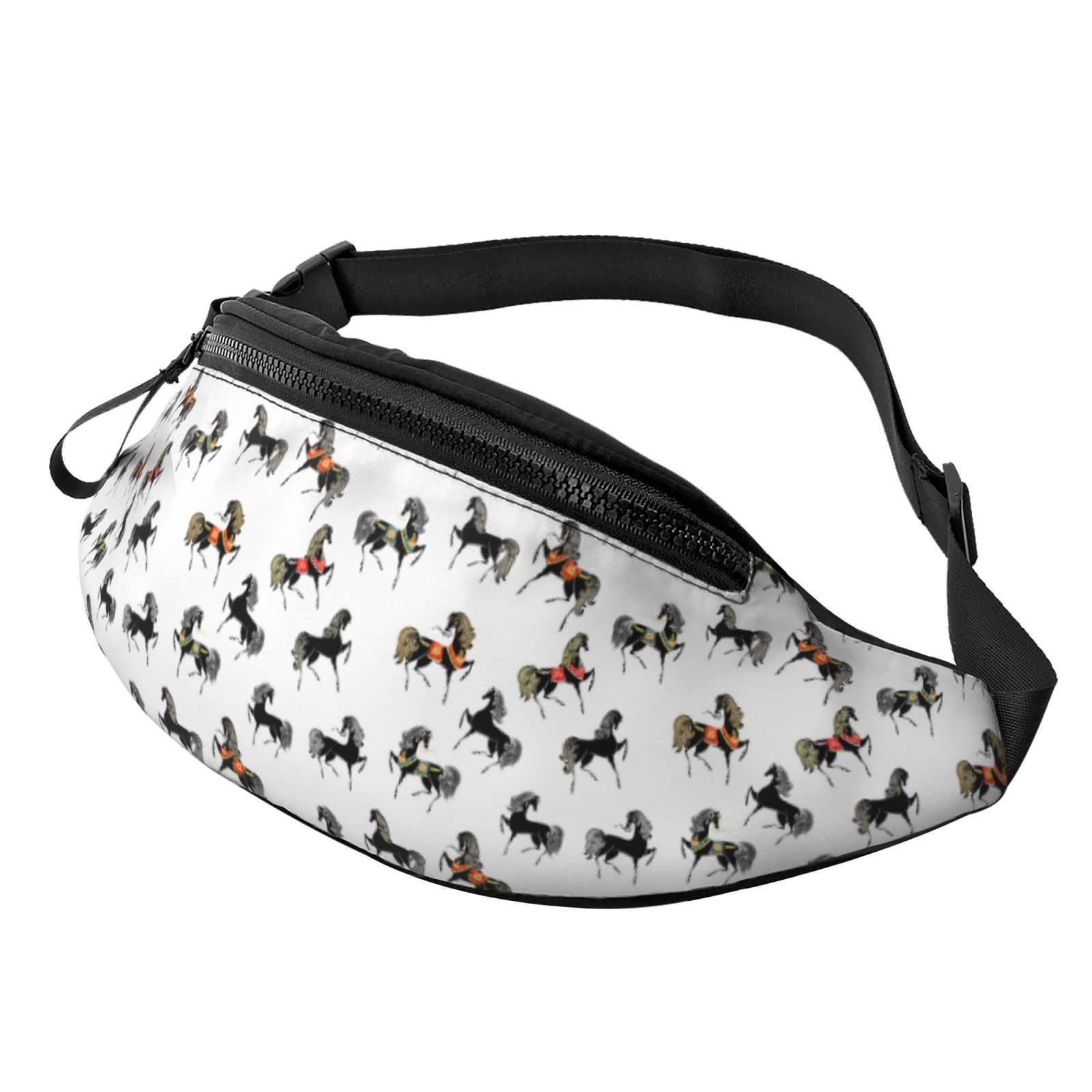 Crossbody Fanny Packs for Women Men - Cartoon Cool Horse Black White ...