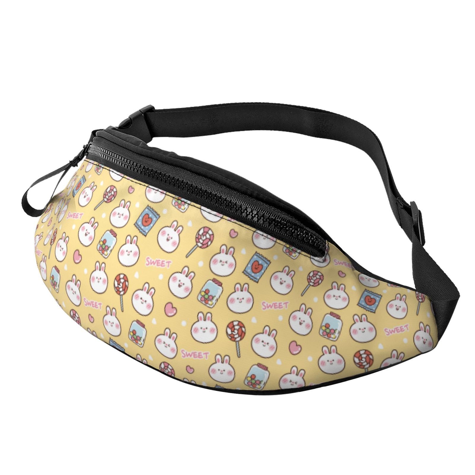 Crossbody Fanny Packs for Women Men - Cartoon Cute Rabbit Candy Love ...
