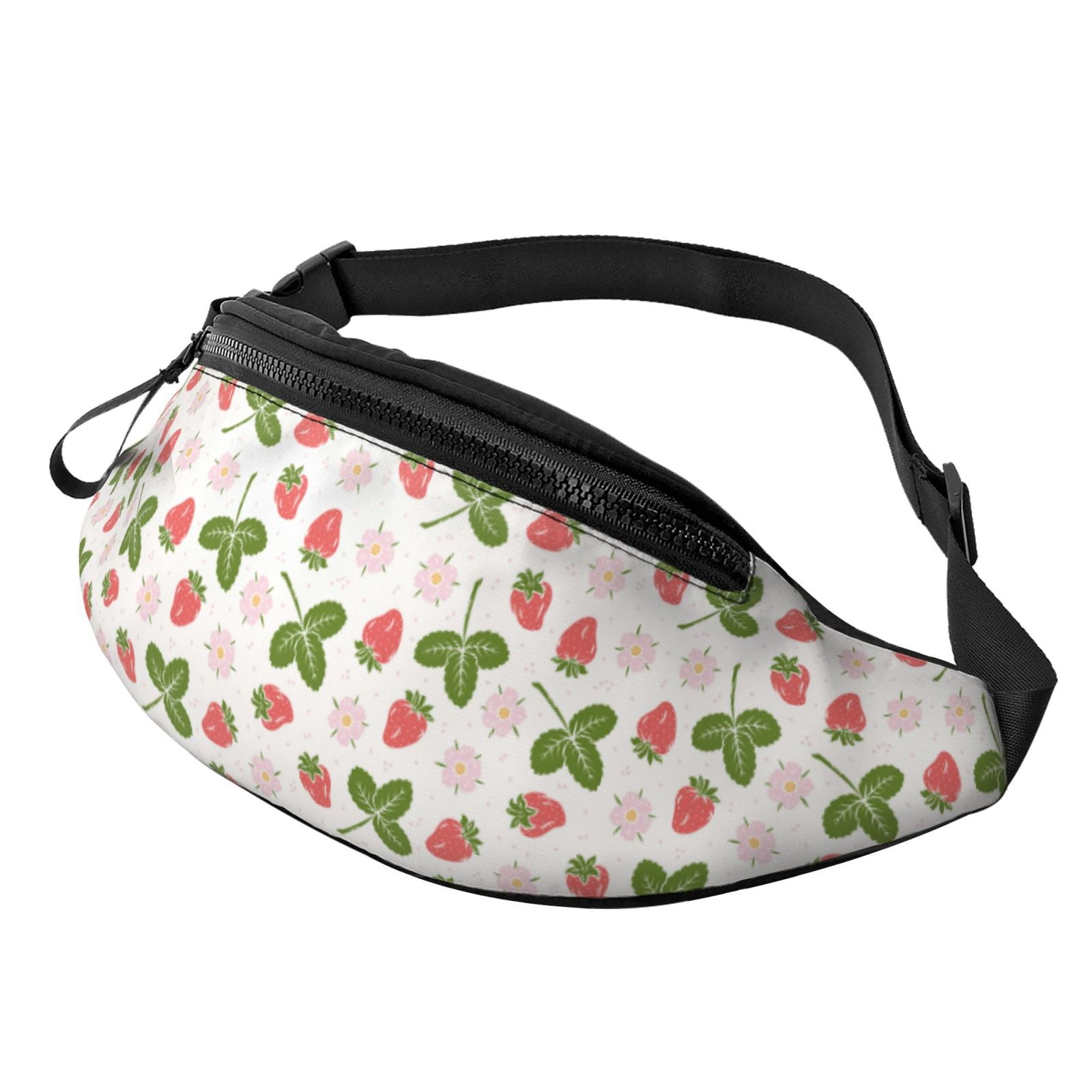 Crossbody Fanny Packs for Women Men - Cute Strawberry Pink Flower ...
