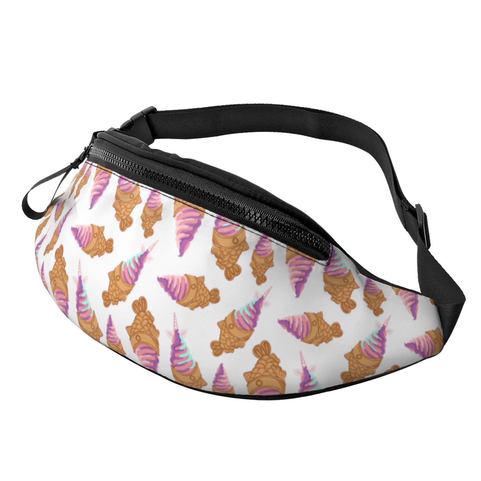 Crossbody Fanny Packs for Women Men - Funny Fish Shaped Ice Cream ...