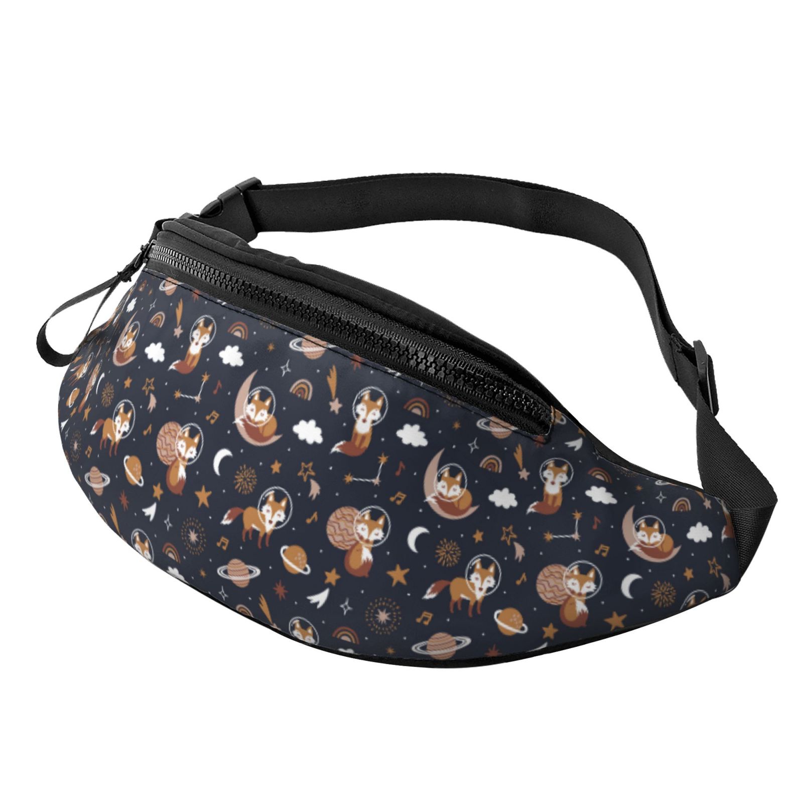 Crossbody Fanny Packs for Women Men - Space Music Fox Travel Belt Bag ...