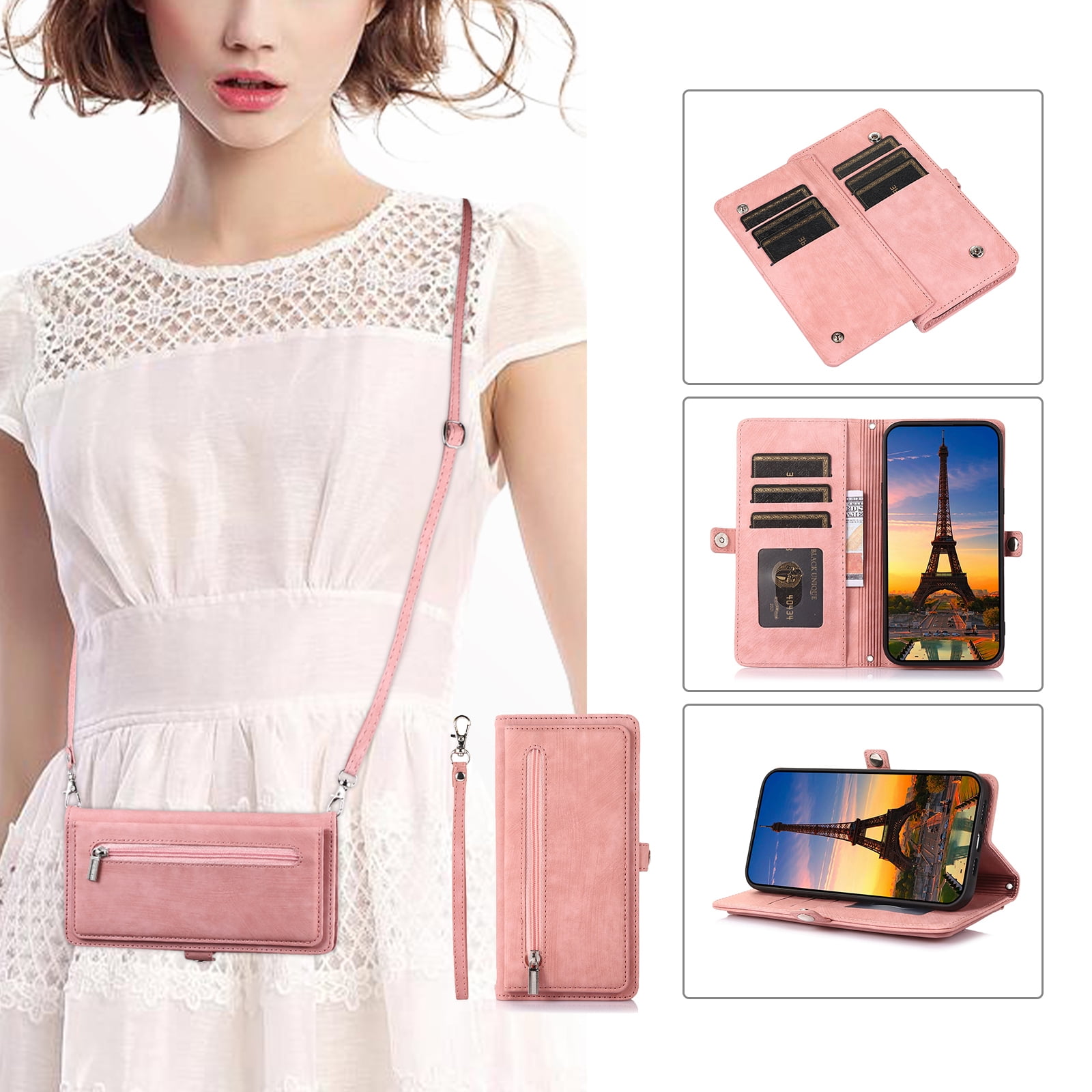 Crossbody For Google Pixel 9A Wallet Case [Cards Theft Scan Protection ...