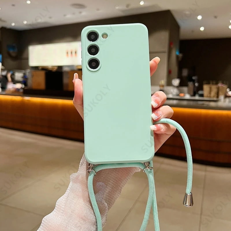 Crossbody Lanyard Case For Samsung Galaxy S23 S22 S24 Ultra S21 S20 S23 FE A54 A53 5G A52 Liquid ...