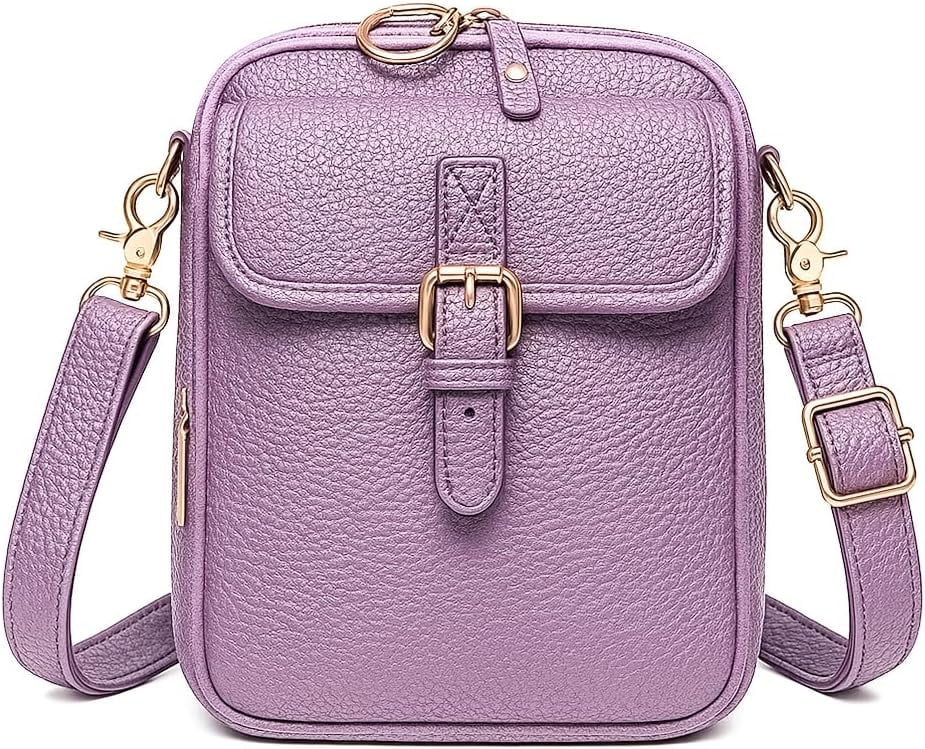 Crossbody Leather Bag, Double Layer Large Capacity Messenger Bag,Retro ...