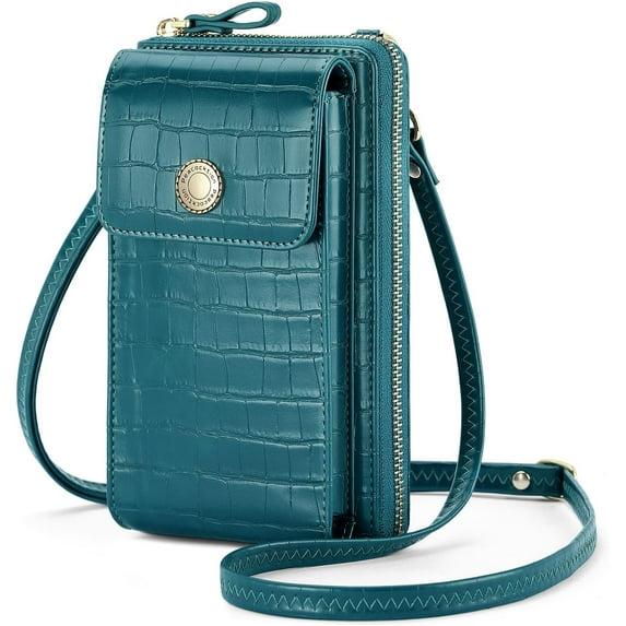 Crossbody Phone Wallet Purse for Women Small Vegan Leather Blocking ...