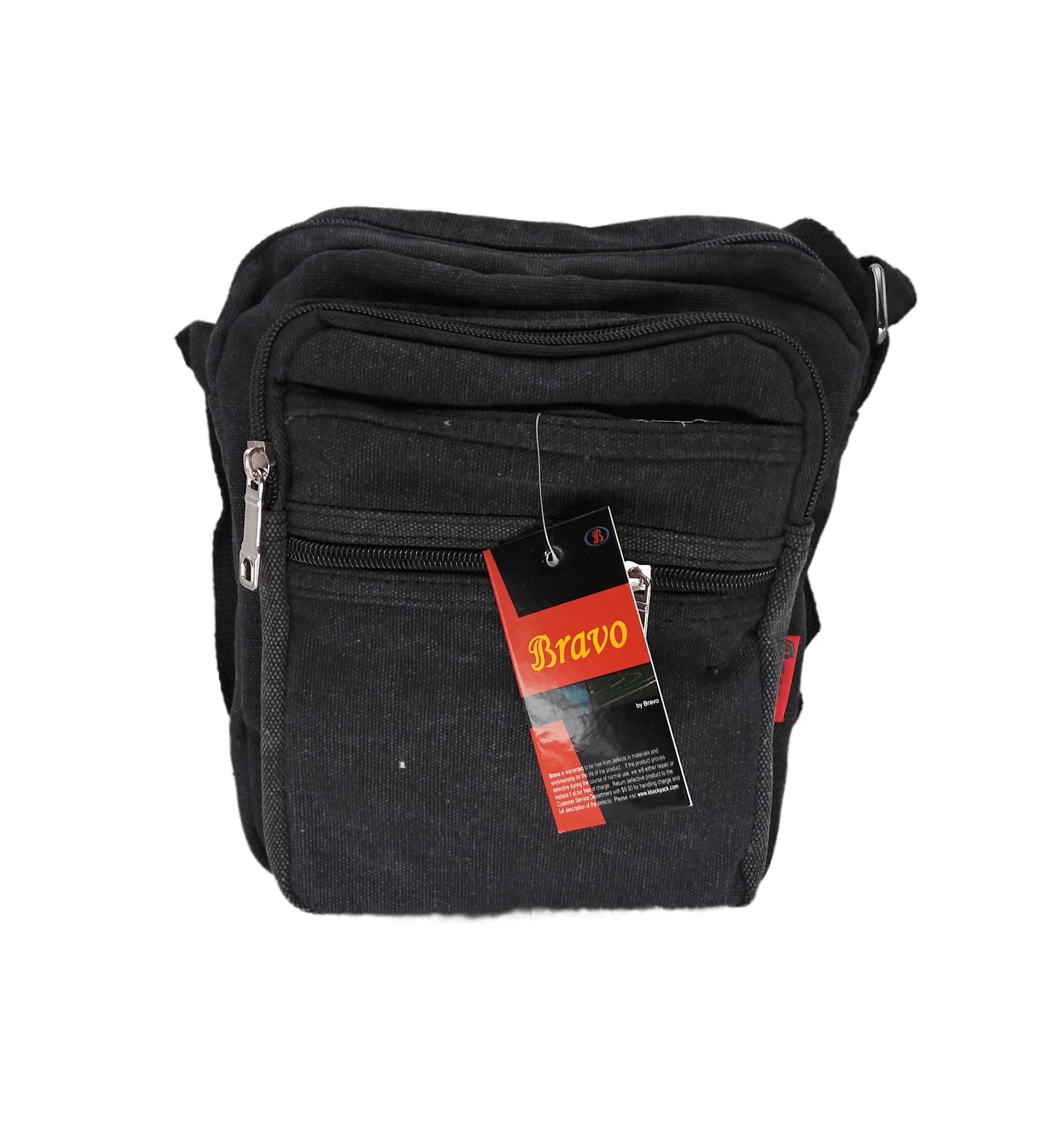 Crossbody Pouch Bag With Zipper Compartments Black - Walmart.com
