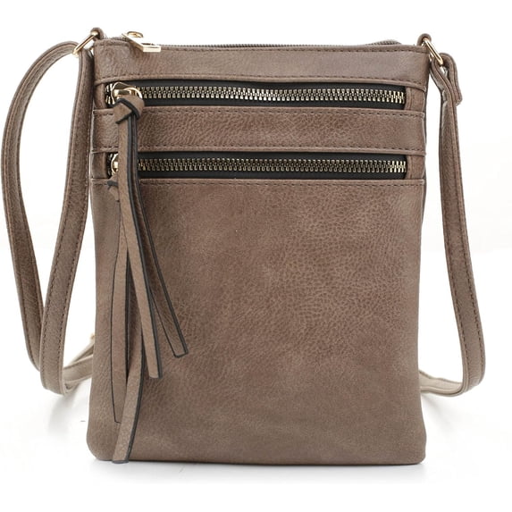 | Crossbody Purse Bag | Functional Multi Pocket Double Zipper Purse ...
