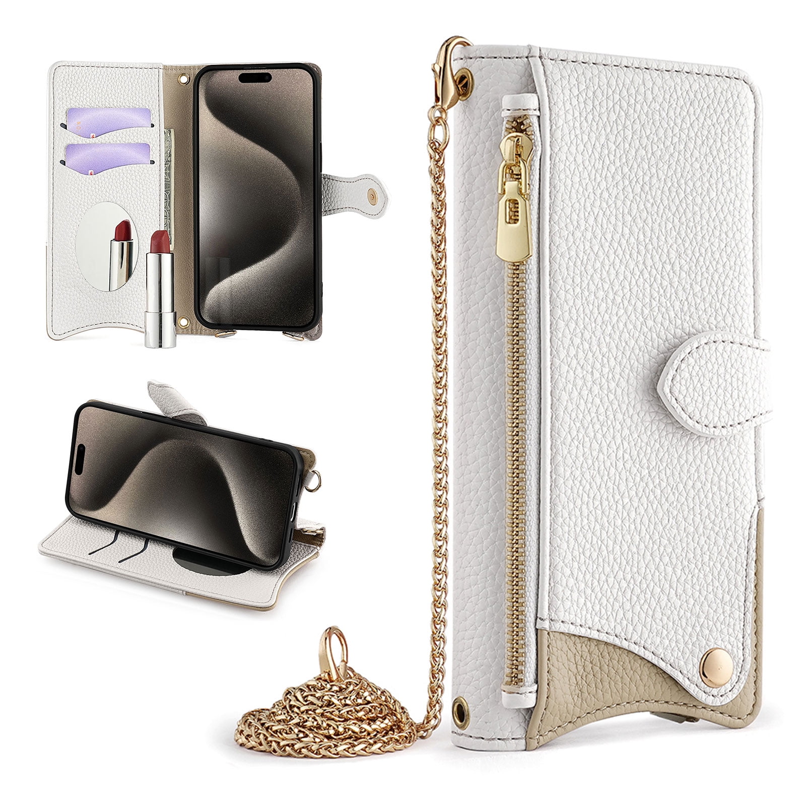 Crossbody for Samsung Galaxy S24 Case Card Holder,Premium PU Leather ...