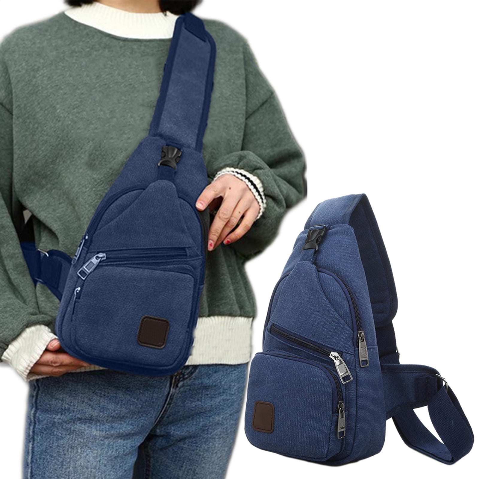 Crossbody Sling Backpack Canvas Small Sling Bag Hiking Daypack Rucksack ...