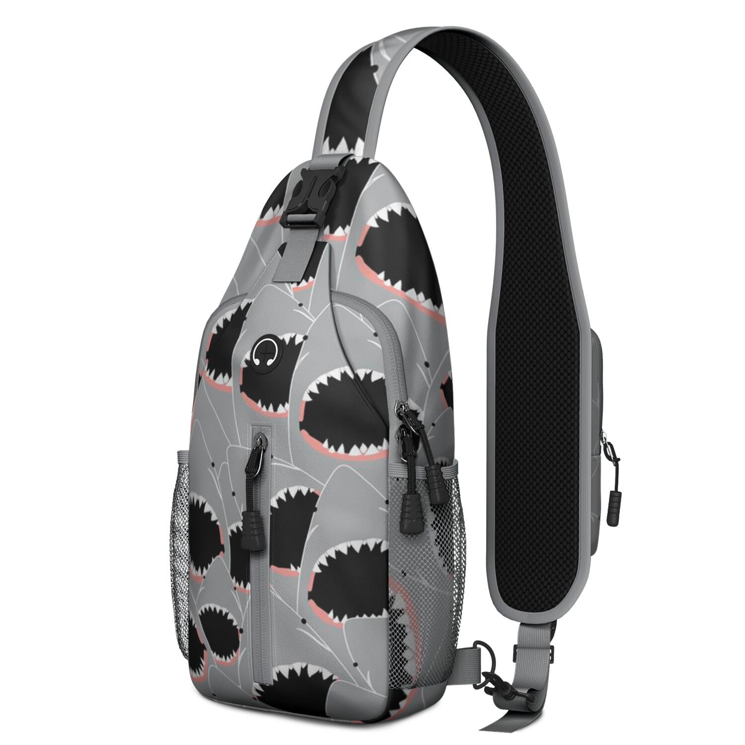 Crossbody Sling Backpack for Women Men Cool Megalodon Shark Shoulder ...