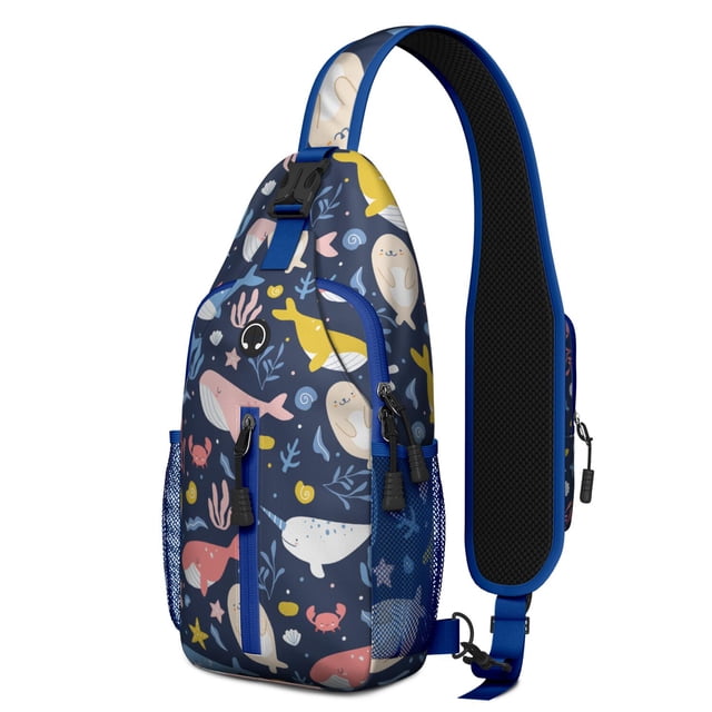 Crossbody Sling Backpack for Women Men Ocean Cute Shark Shoulder Sling ...