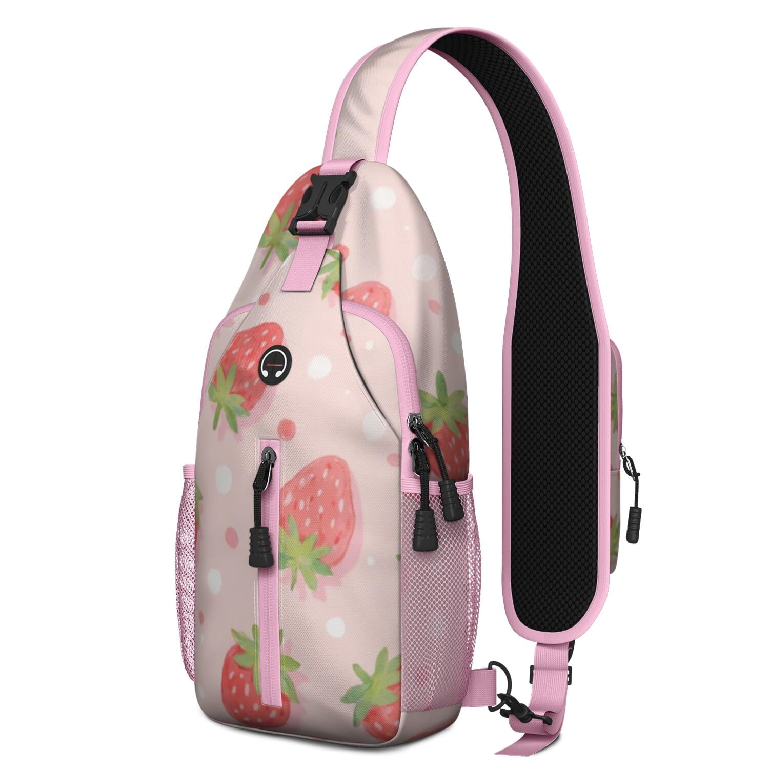 Crossbody Sling Bag Hiking Casual Sport Daypack Strawberry Crossbody ...