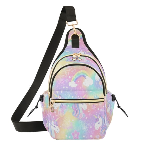 Crossbody Sling Chest Bag, Water-Resistant Polyester Shoulder Bag with ...