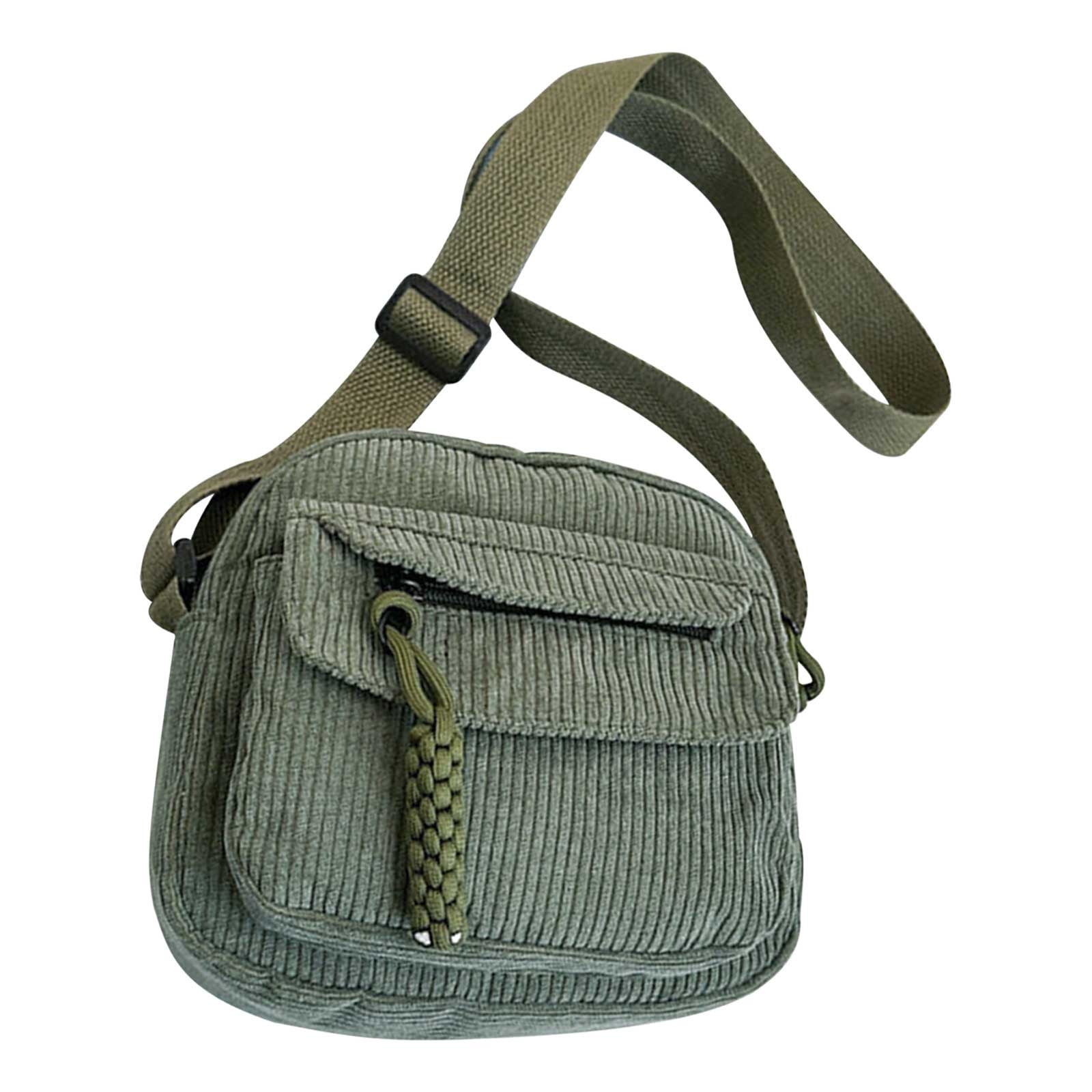 Crossbody Tote Bag, Corduroy Shoulder Tote Bag with Zipper Fashionable ...