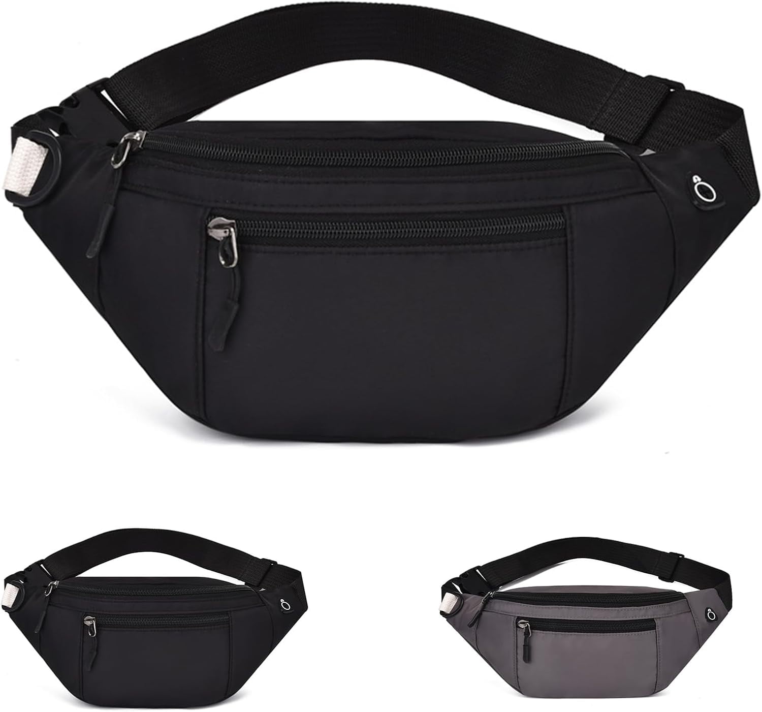 Crossbody Waist Pack with 4 Zippered Pockets – Lightweight Fanny Pack ...
