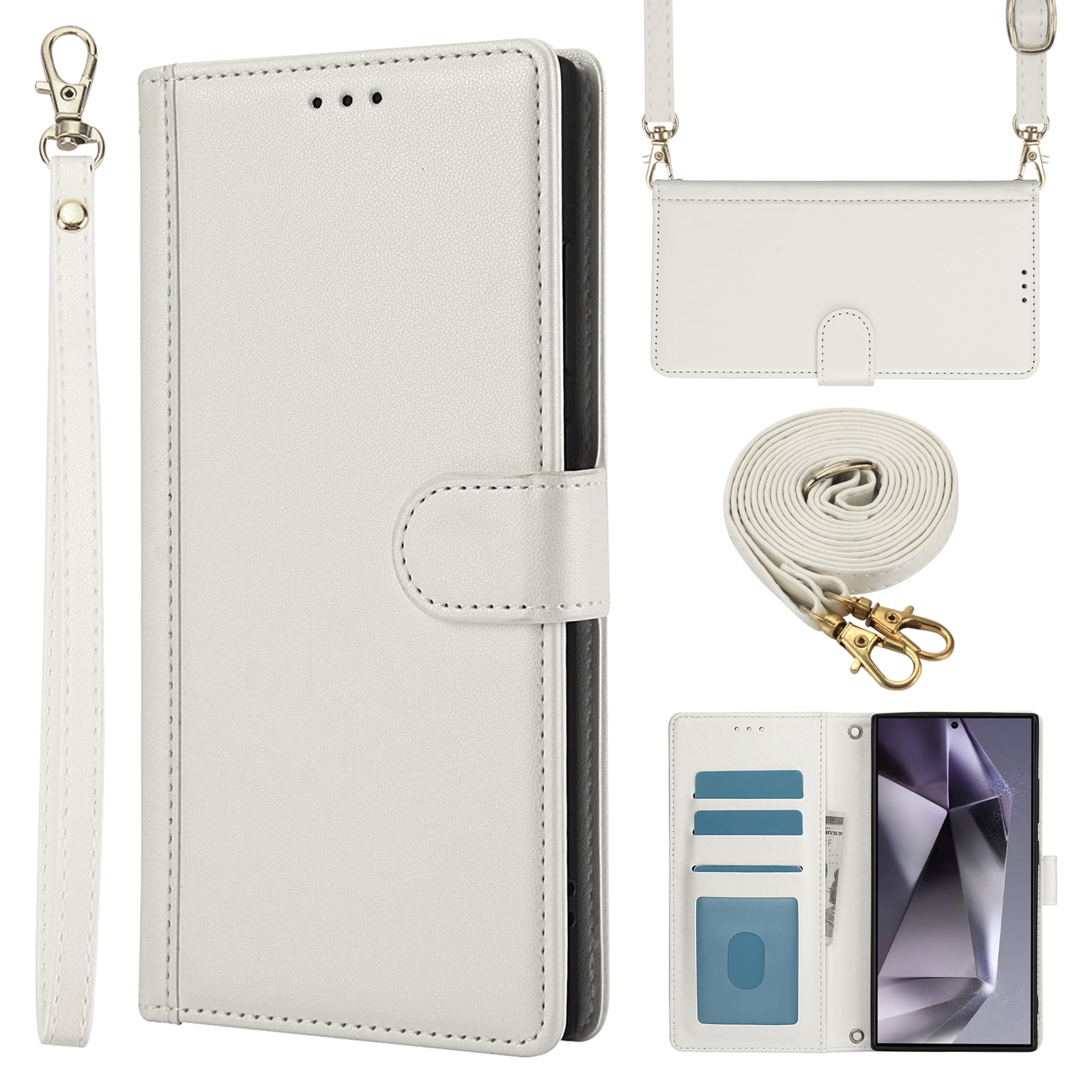 Crossbody Wallet Case Compatible for Samsung Galaxy S25 Card Holder PU Leather Magnetic Snap ...