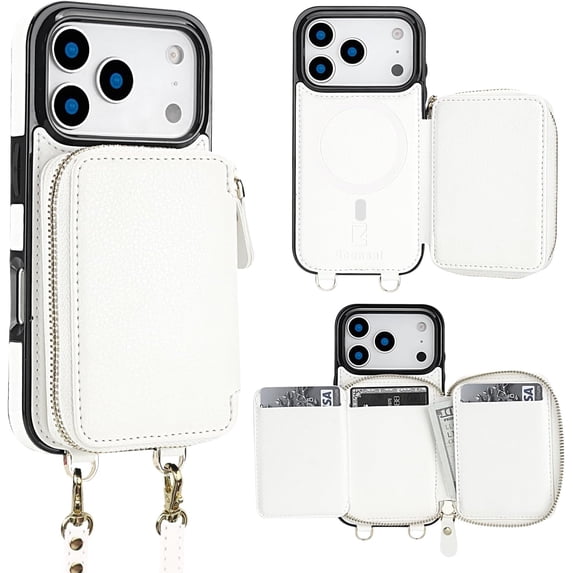 for Crossbody Wallet Case Compatible with iPhone 17 Pro, RFID Blocking ...