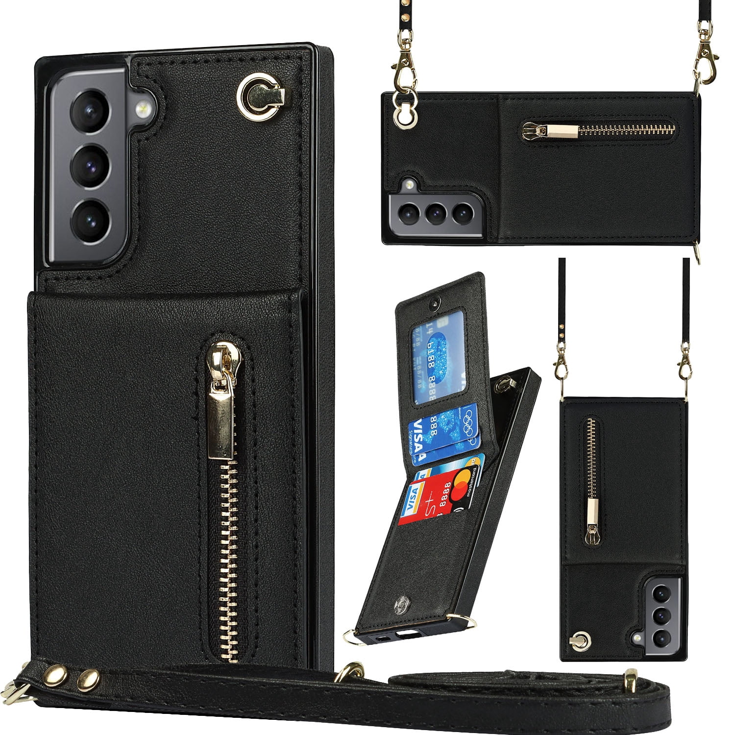 Crossbody Wallet Case for Samsung Galaxy S21 Plus with Card Holders ...
