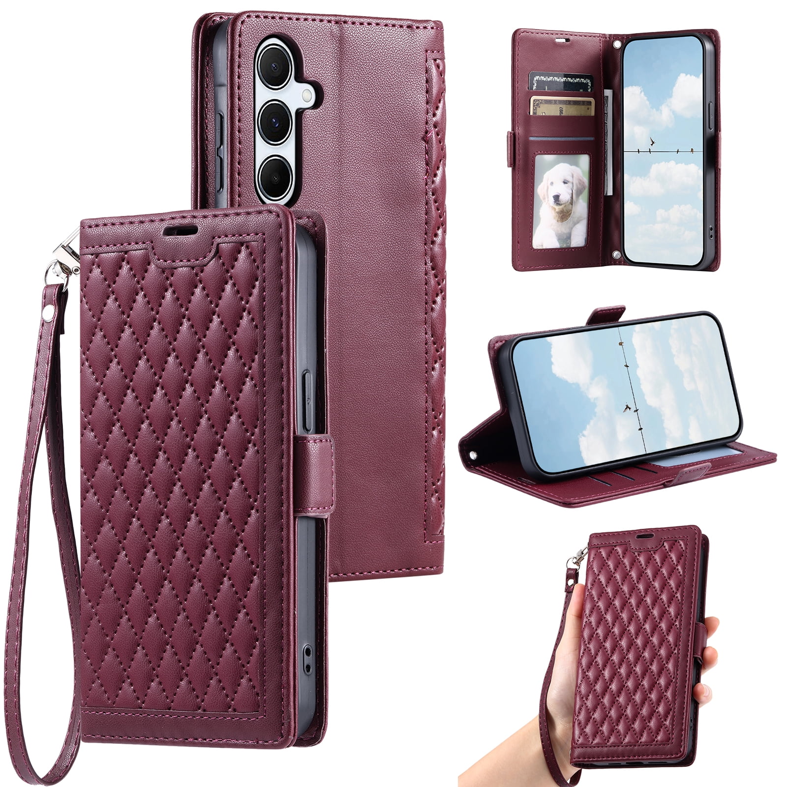 Crossbody Wallet Case For Samsung Galaxy S24+, Multi-Functional Quilted ...
