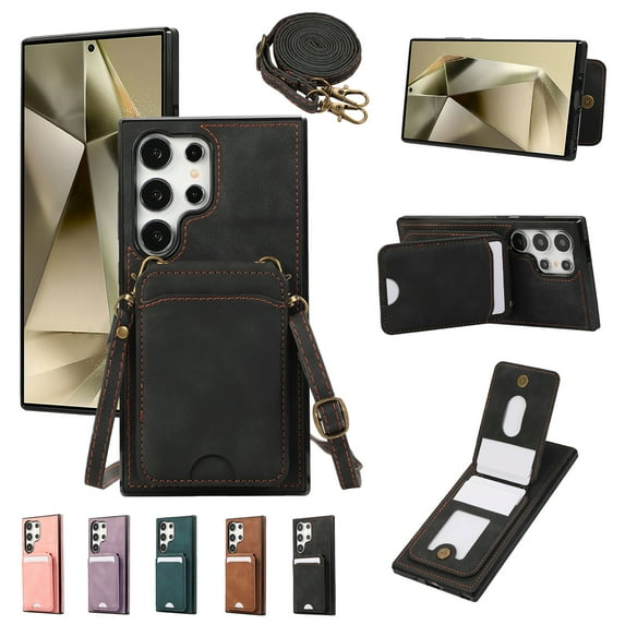 Crossbody Wallet Case for Samsung Galaxy S24 Ultra, Elegant PU Leather ...