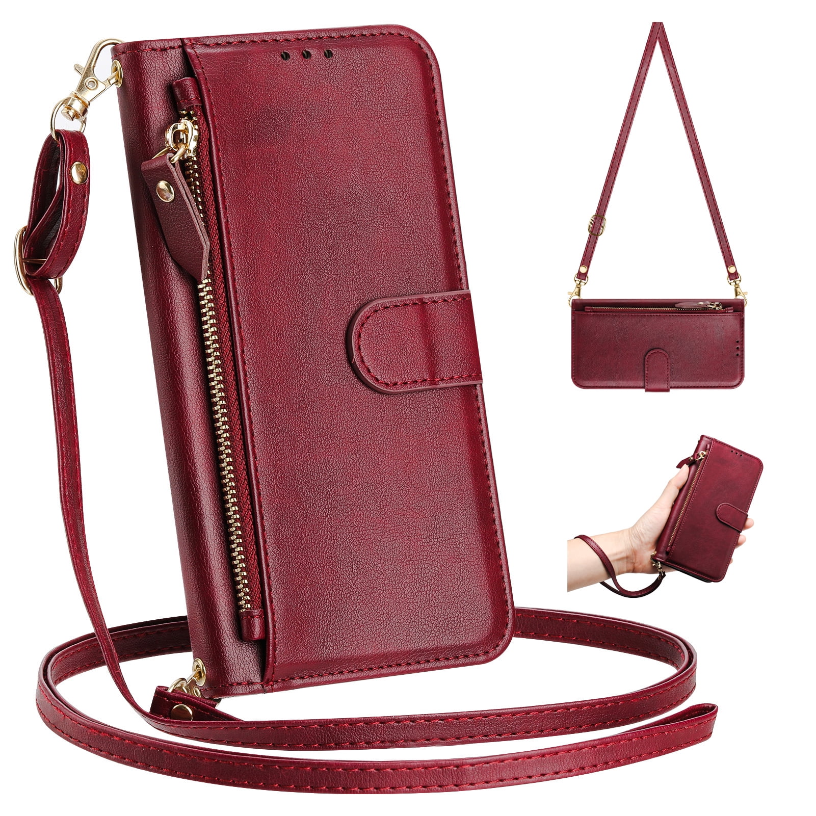 Crossbody Wallet Case For Samsung Galaxy S25, PU Leather Flip with ...