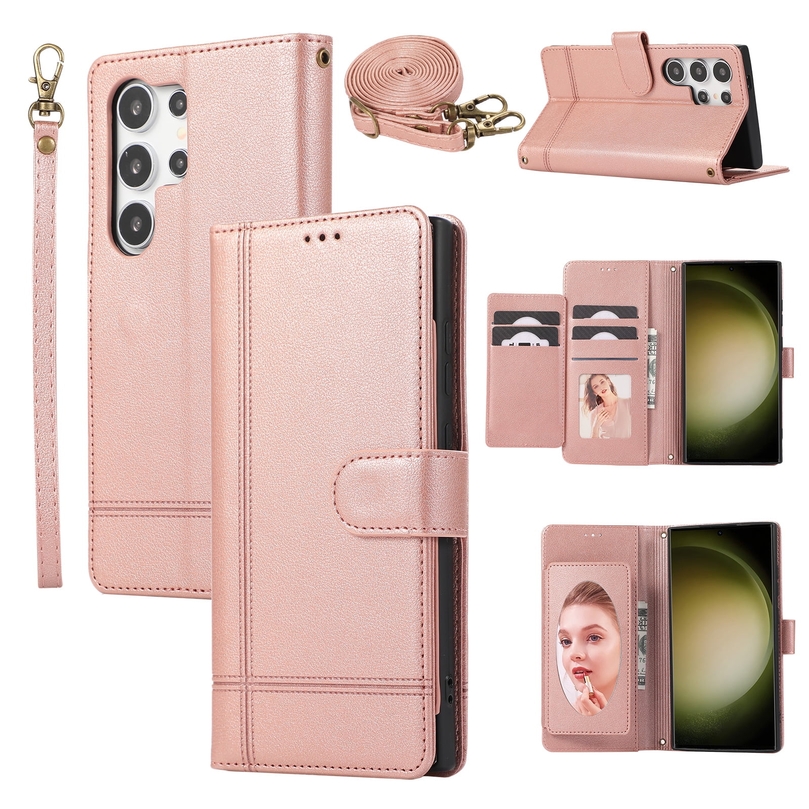 Crossbody Wallet Case for Samsung Galaxy S25 Ultra, PU Leather Case ...