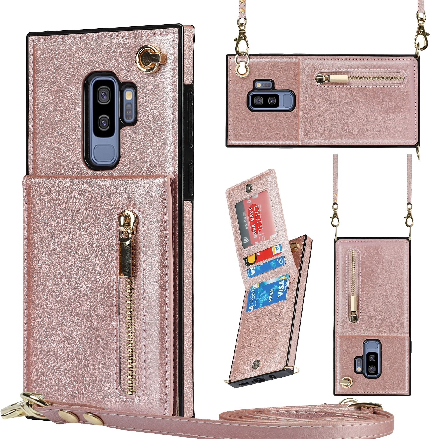 Crossbody Wallet Case for Samsung Galaxy S9 Plus with Card Holders RFID ...