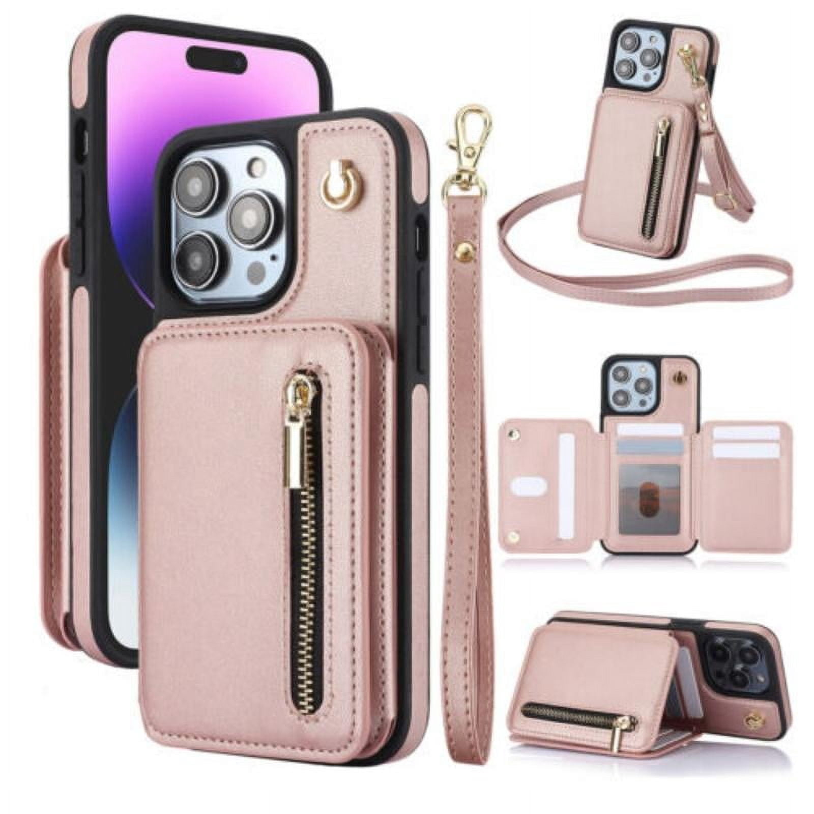 Crossbody Wallet Case for iPhone 16 15 14 13 12 11 Pro Max, Flip ...