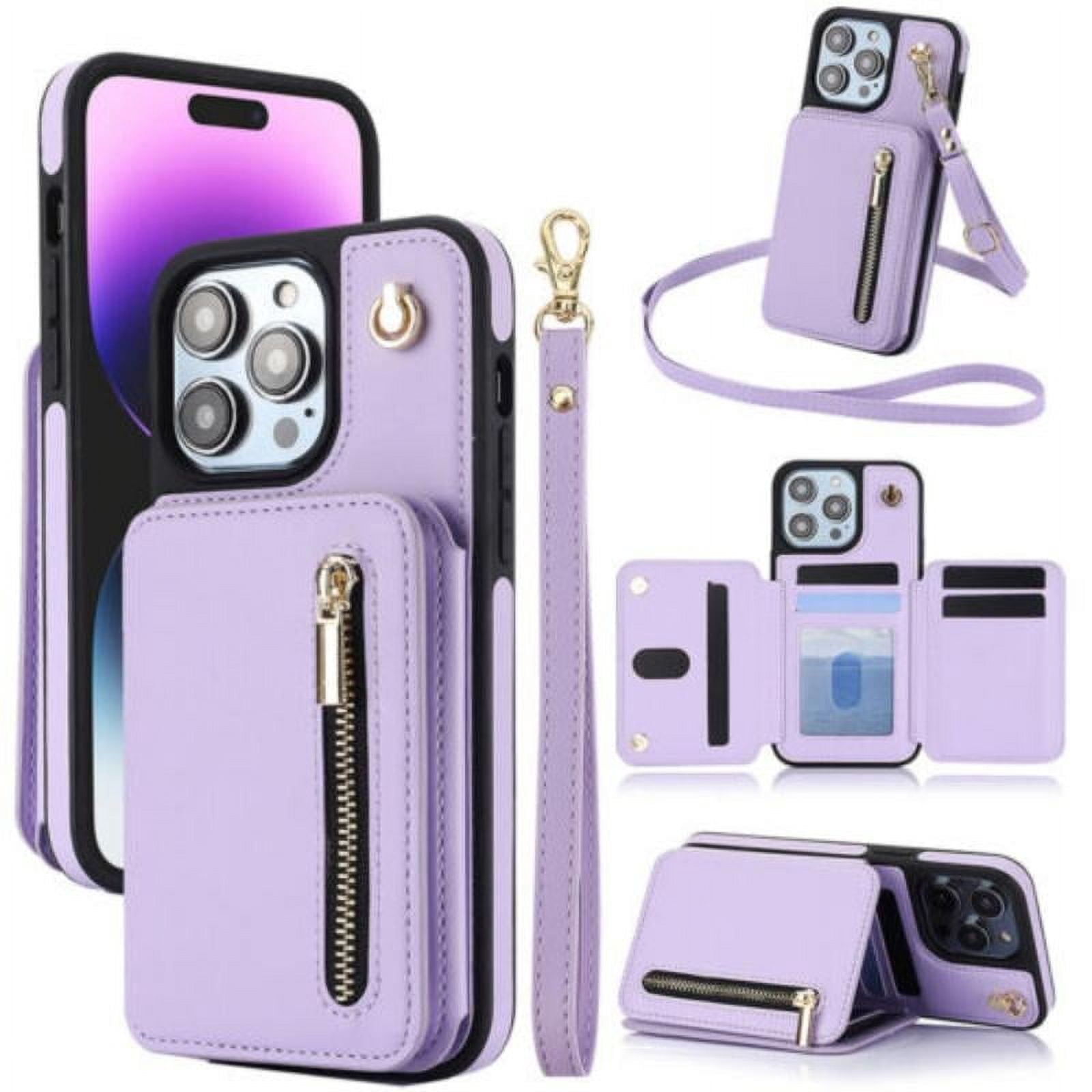 Crossbody Wallet Case for iPhone 16 15 14 13 12 11 Pro Max, Flip ...