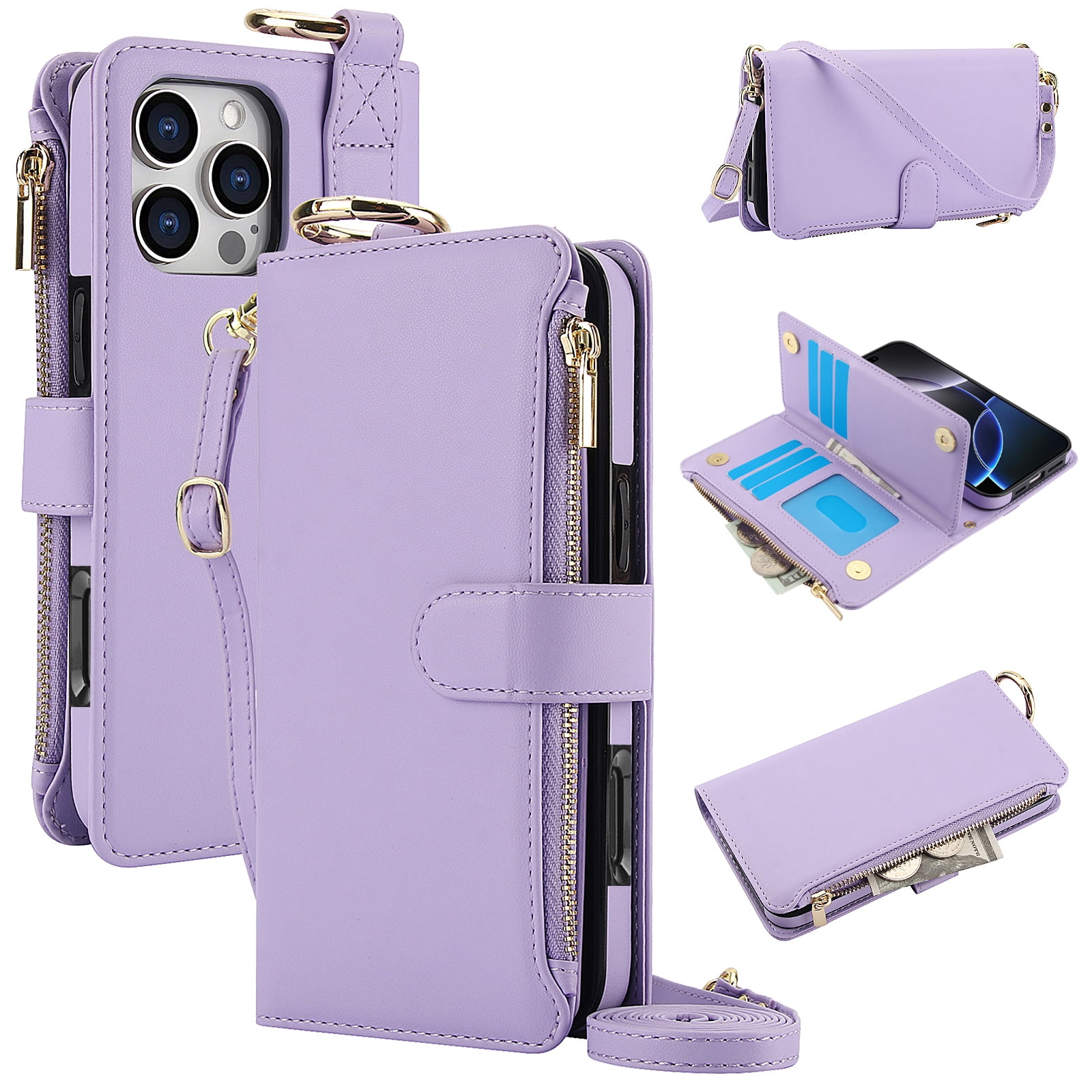 Crossbody Wallet Case for iPhone 11 RFID Blocking Card Slots, PU ...