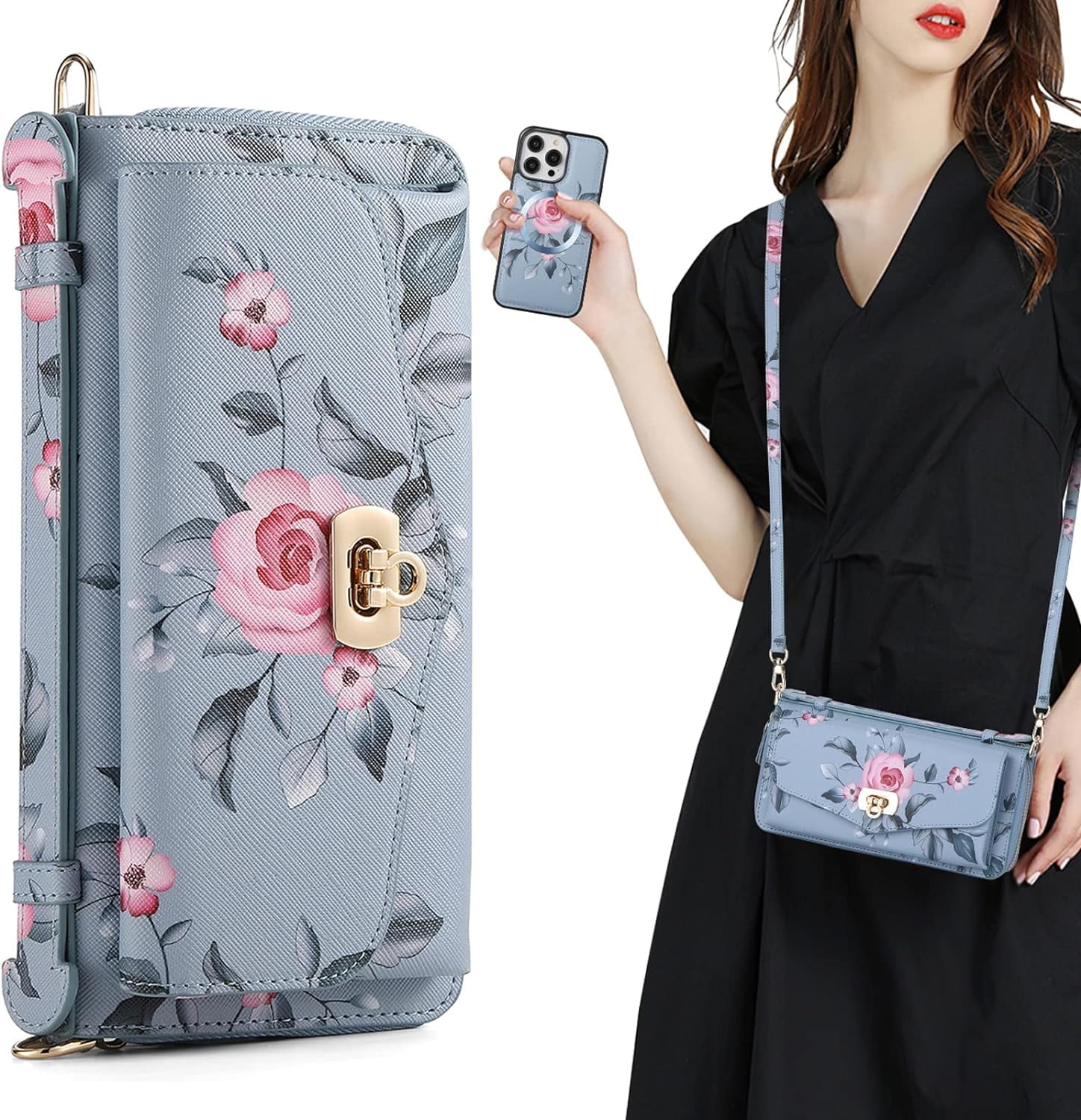 Crossbody Wallet Case for iPhone 12 Pro Max/12 Pro/12/12 Mini ...