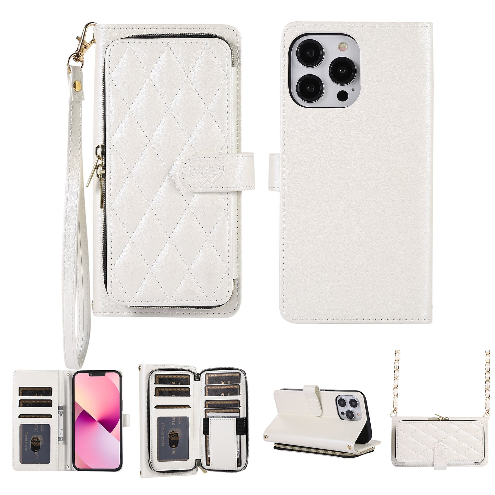 Crossbody Wallet Case for iPhone 12 Pro Max Chain Lanyard & Wrist Hand ...