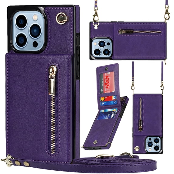 Crossbody Wallet Case for iPhone 13 Pro with Card Holders RFID ...
