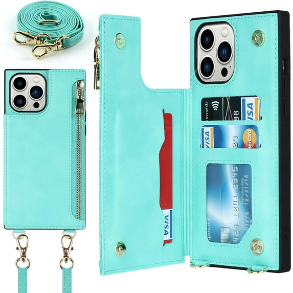 Crossbody Wallet Case for iPhone 13 Pro Max with Card Slot Holder ...