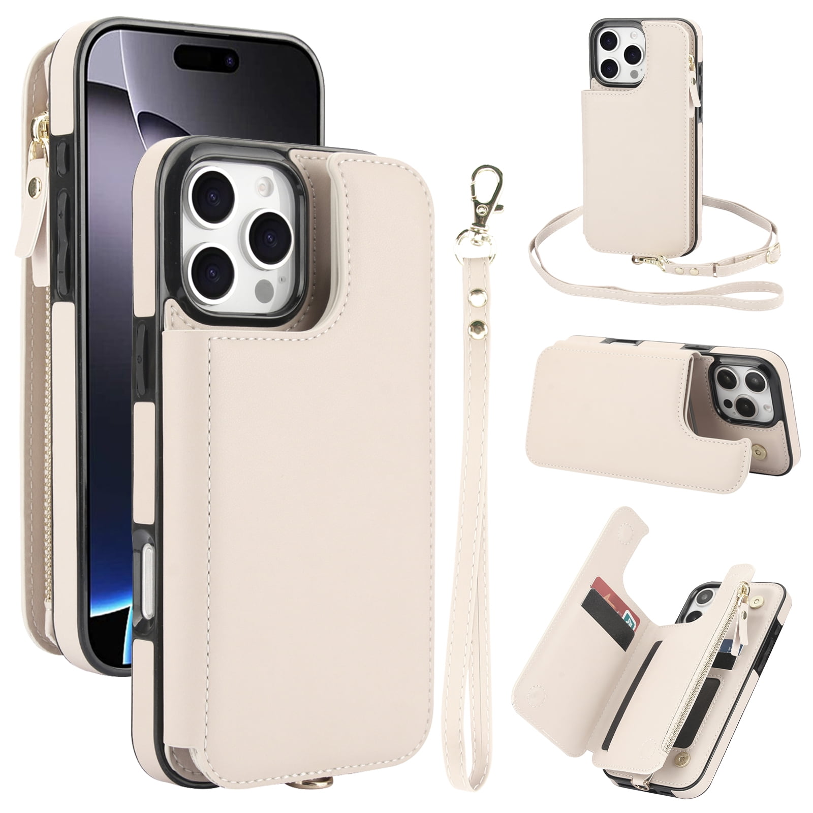 Crossbody Wallet Case for iPhone 13 Pro Max, RFID Blocking Leather ...