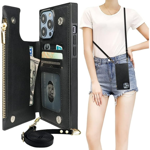 Crossbody Wallet Case for iPhone 17 Pro Max with Card Holders RFID ...