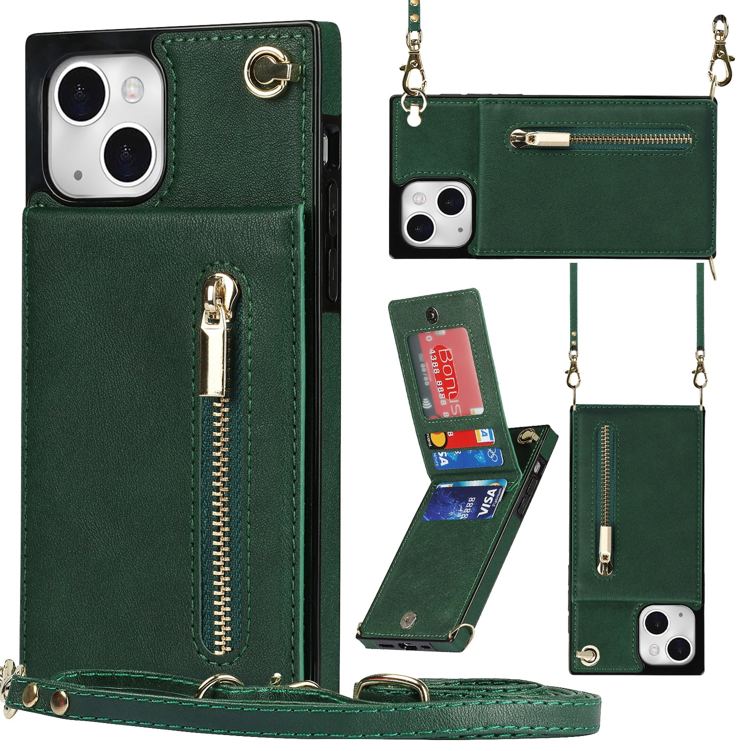 Crossbody Wallet Case for iPhone 15 Plus with Card Holders RFID ...