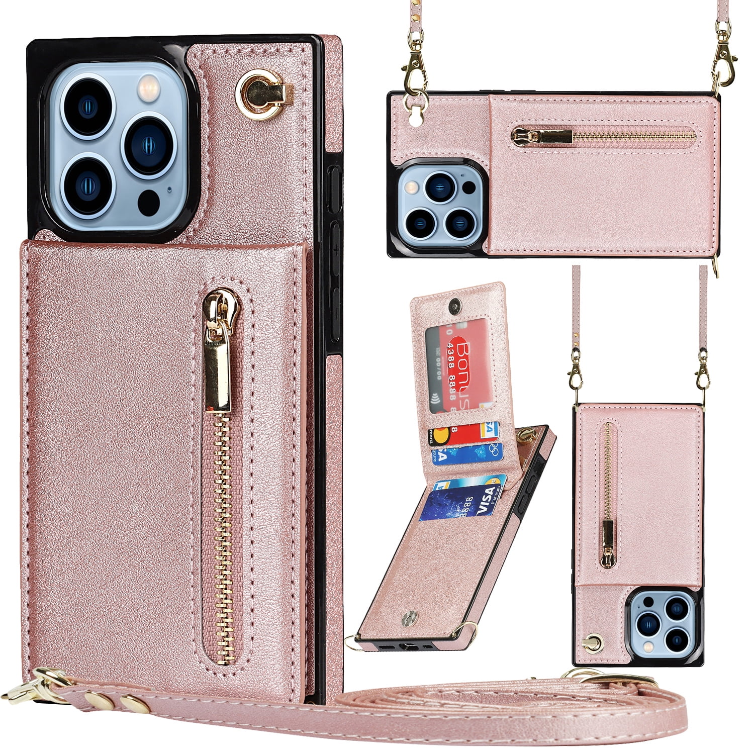 Crossbody Wallet Case for iPhone 16 Pro Max with Card Holders RFID ...